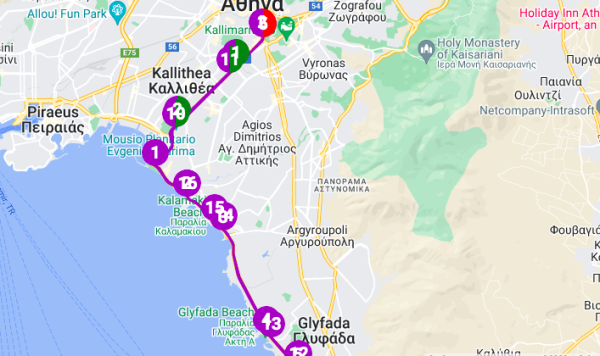 Hop on hop off bus Athene - Wegwijs naar